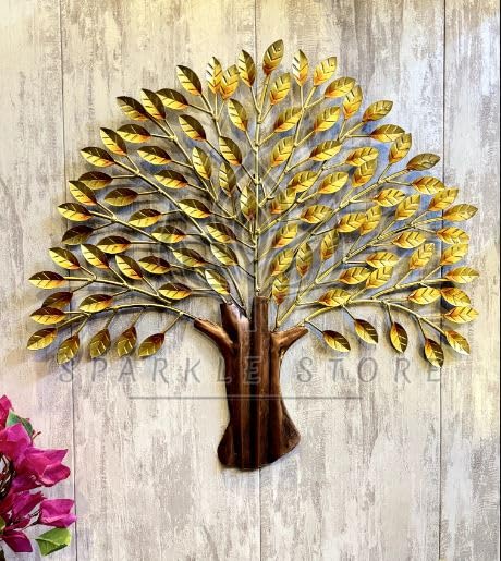 SPARKLE STORE Gold Tree Wall Art/Wall Hanging Art Decor Sculpture for ...