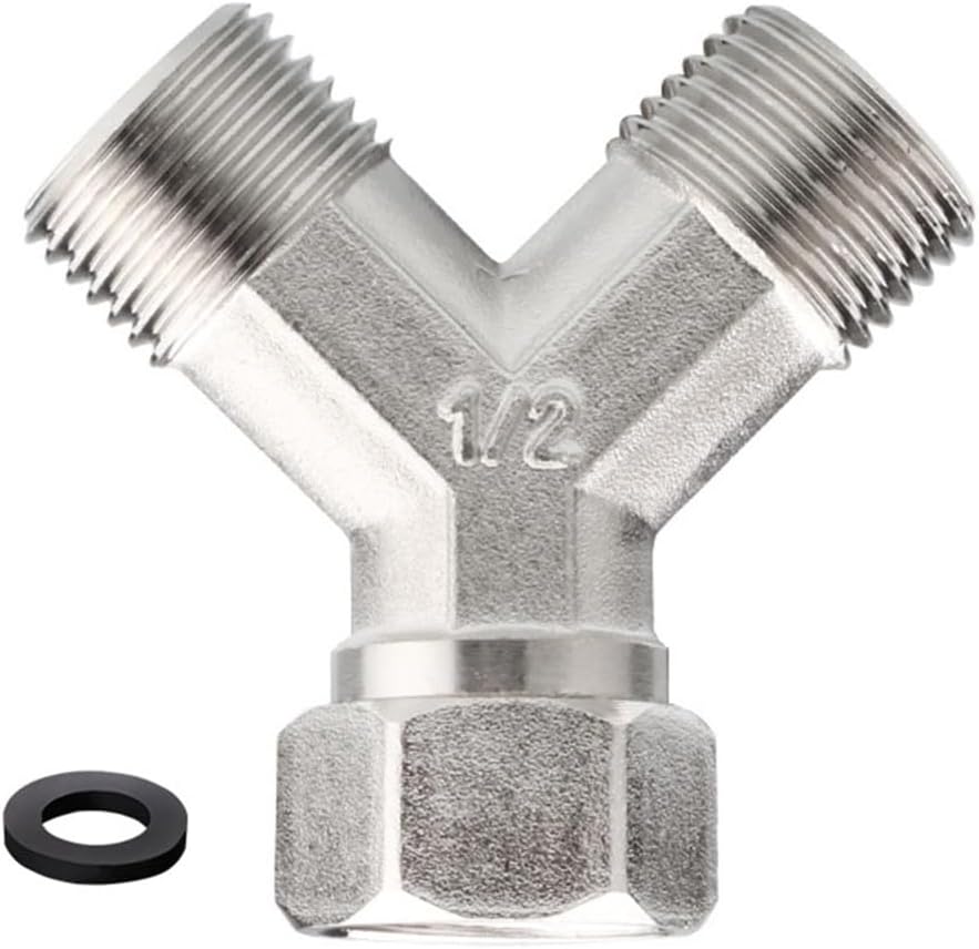Hose Splitter, 1PCS Copper Dishwasher Washing Machine Tap Y Dual ...