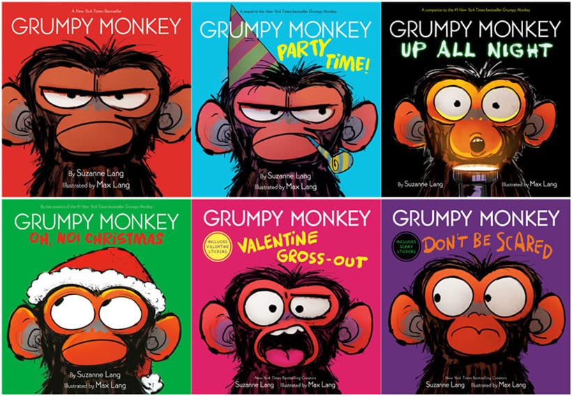 Grumpy Monkey Series Complete 6 Books Set (Hardcover): Suzanne Lang ...