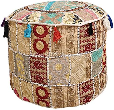 Marubhumi Indian Pouf Stool Vintage Patchwork Embellished With ...
