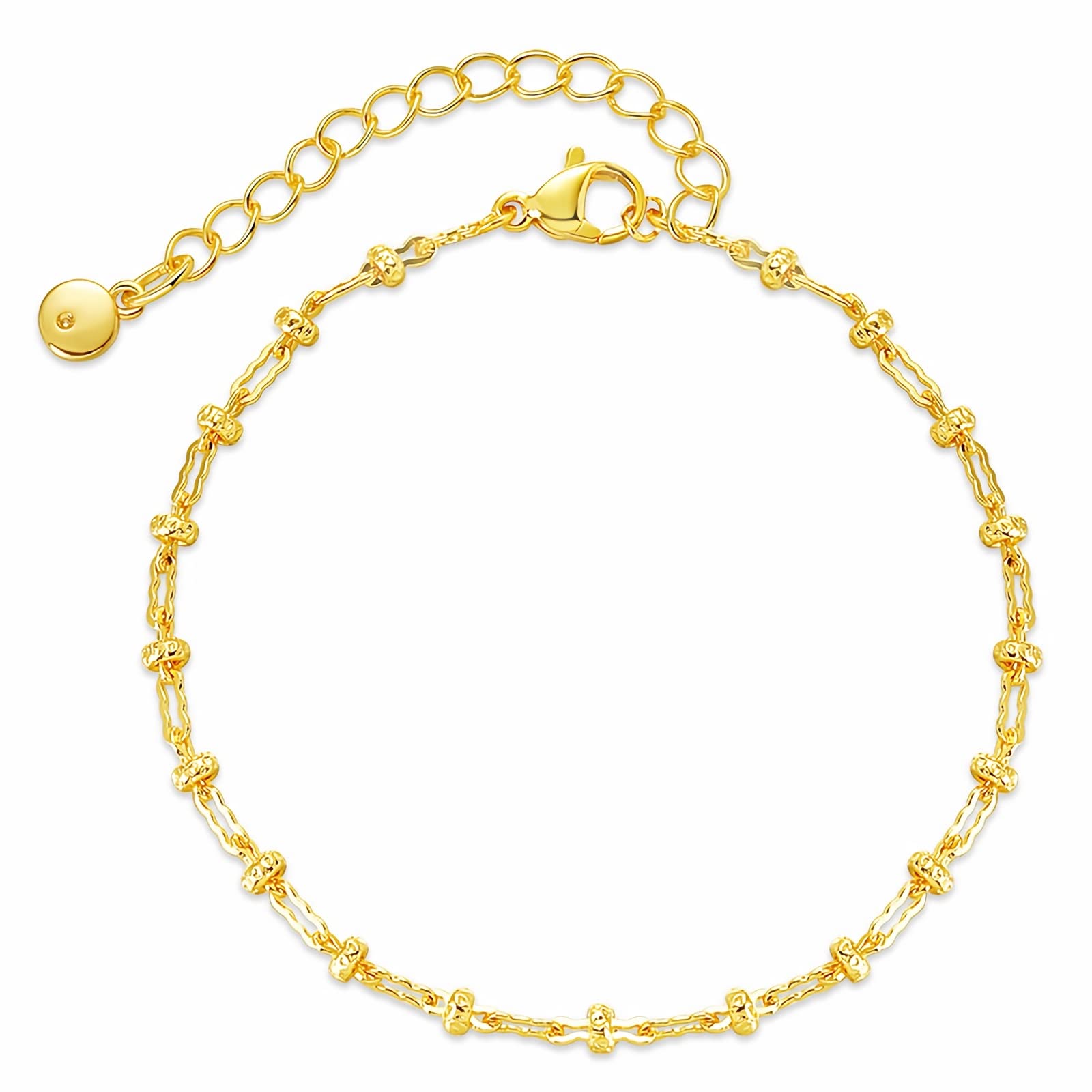 18K Gold Plated Bracelet, Minimalist Style Adjustable Gold Bracelet ...