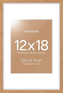 Amazon.com - Homeforia 12x18 Picture Frame Wood, High End Natural Oak 12x18 Light Wooden Poster ...
