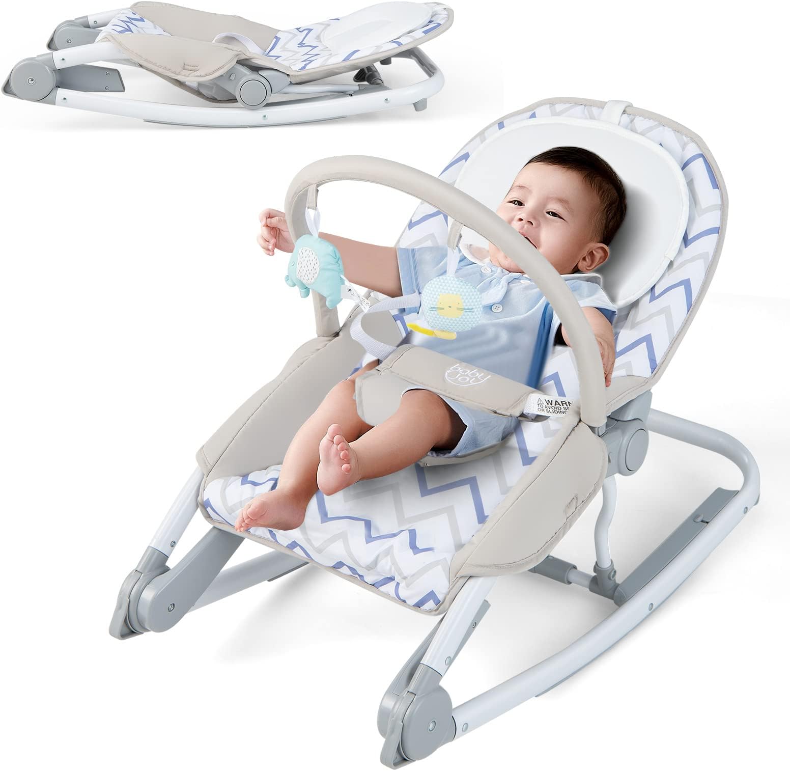 Amazon.com : BABY JOY Baby Bouncer for Infants, 2 in 1 Foldable Toddler ...