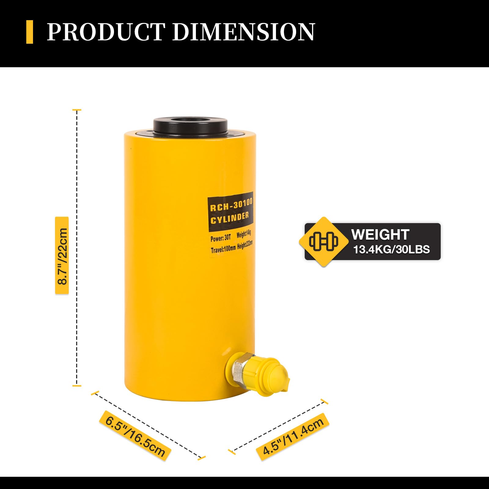 Snapklik.com : LCyindu 30T Hollow Single Acting Hydraulic Ram Cylinder ...