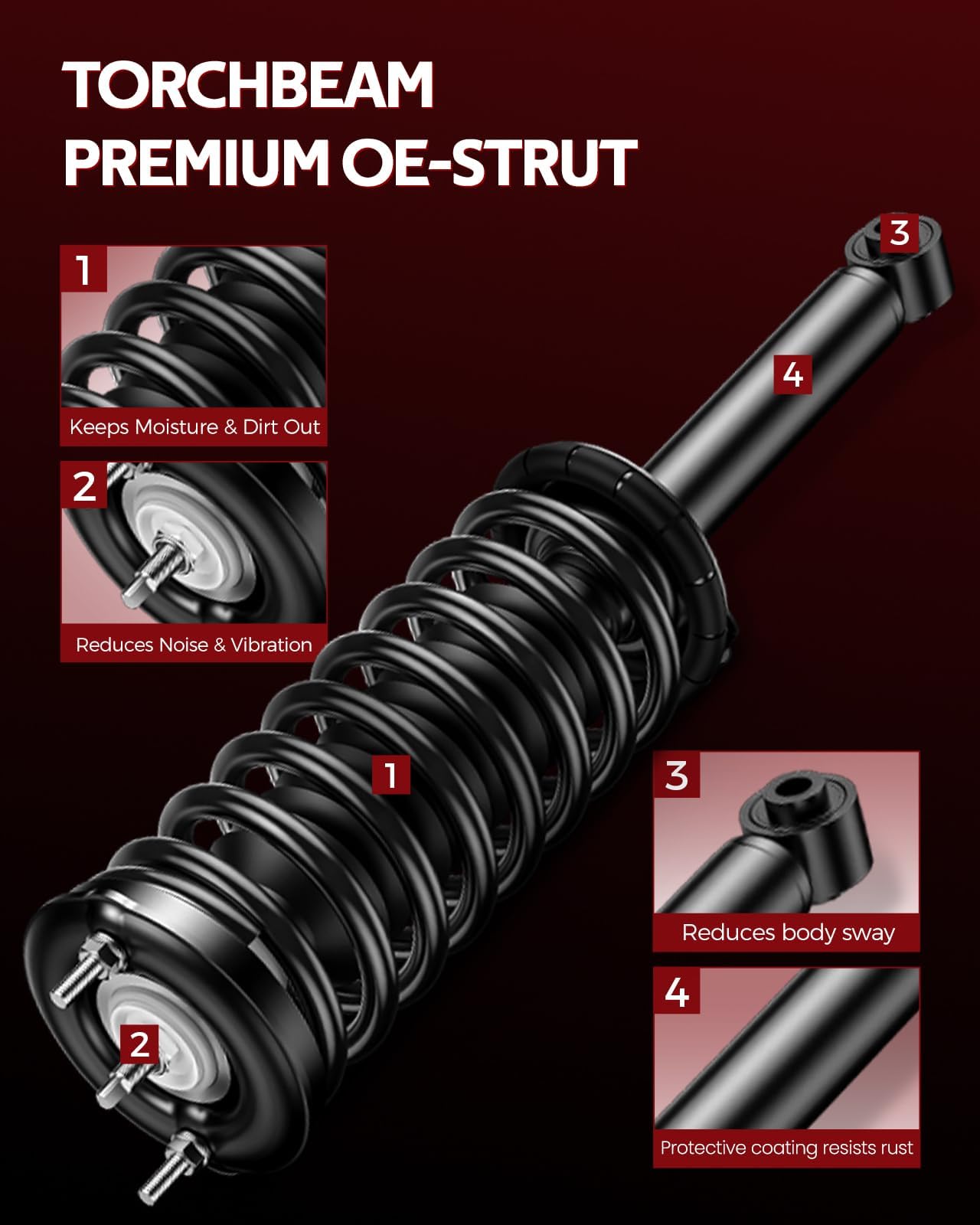 Snapklik.com : Torchbeam Front Struts, Replace For Maxima 2011-2014 ...