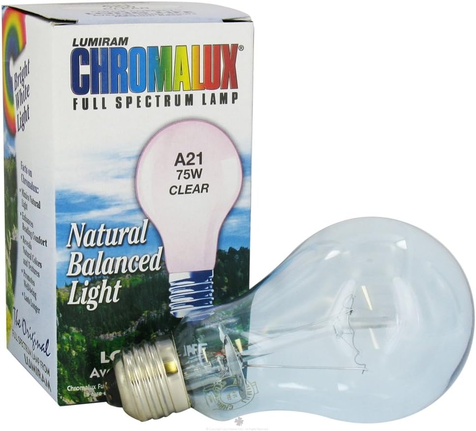 Chromalux Lumiram Full Spectrum Light Bulb, 75W Clear : Amazon.ca ...