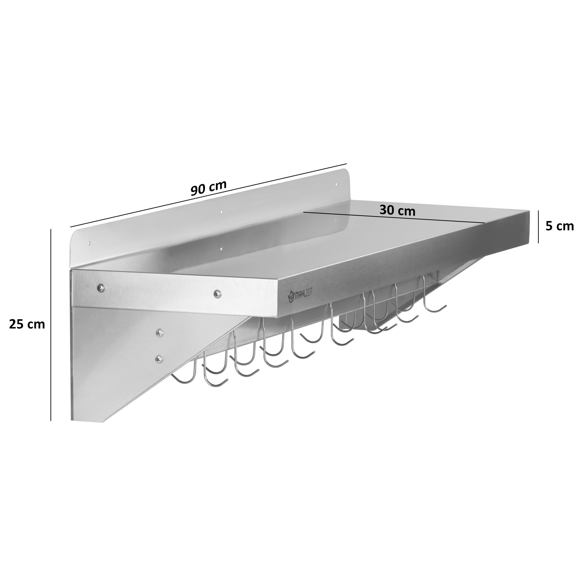 Stainless Steel Kitchen Wall Shelves BENT Wall Shelf – Form & Eisen