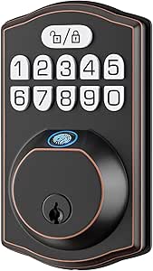 HOSOM Smart Fingerprint Deadbolt for Front Door, Electronic Keypad ...
