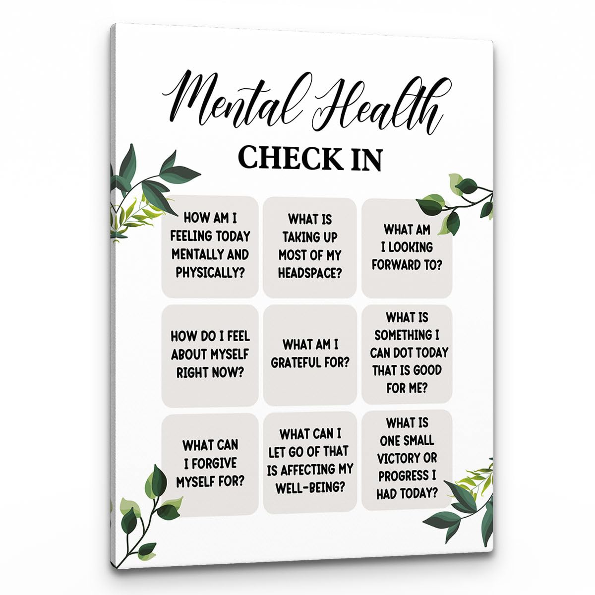 Amazon.com: PHAMTE Inspirational Mental Health Check In Wall Art,Self ...