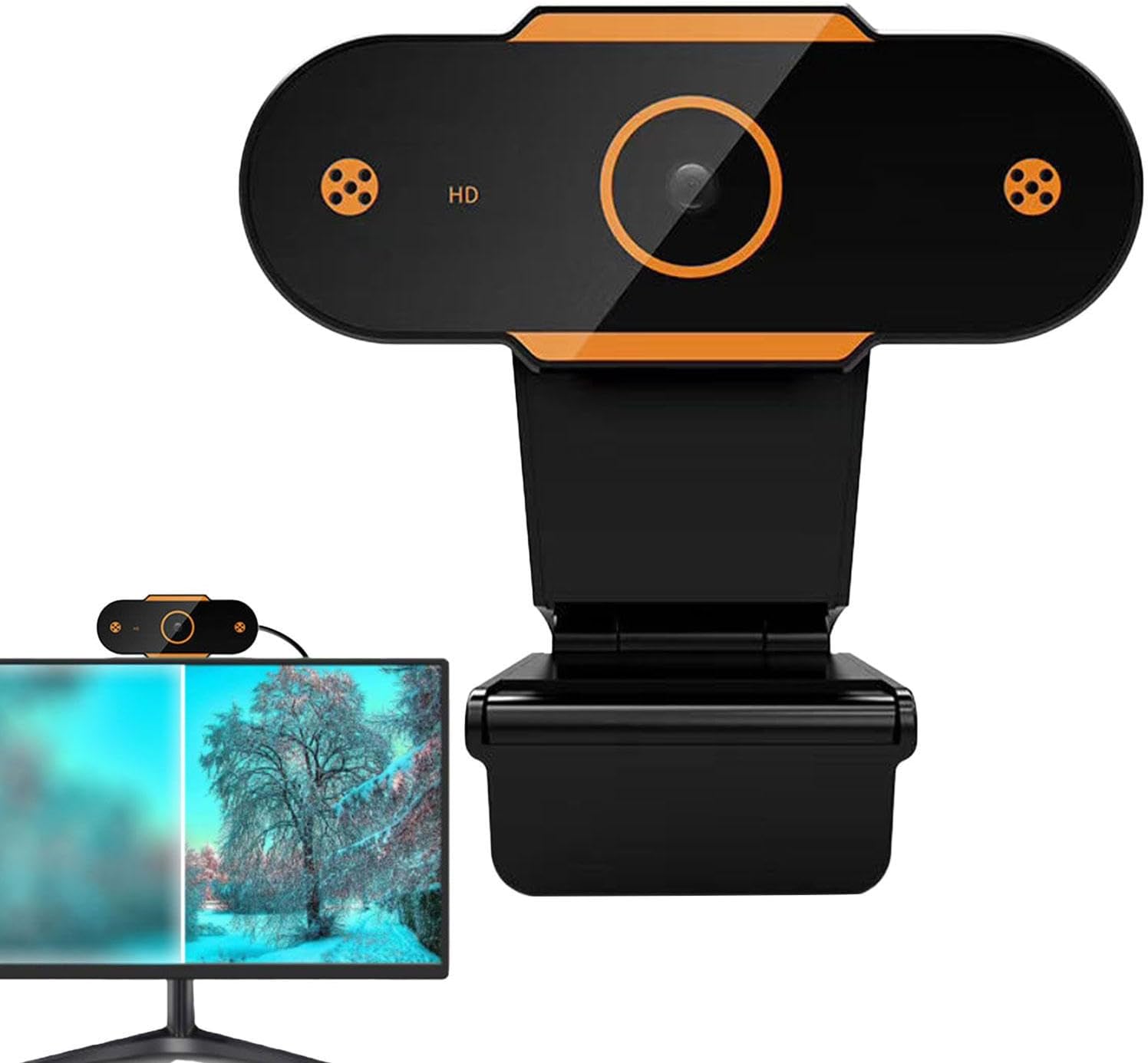 Amazon.com: BEEBY Computer Webcam, Webcam with Microphone and Light ...