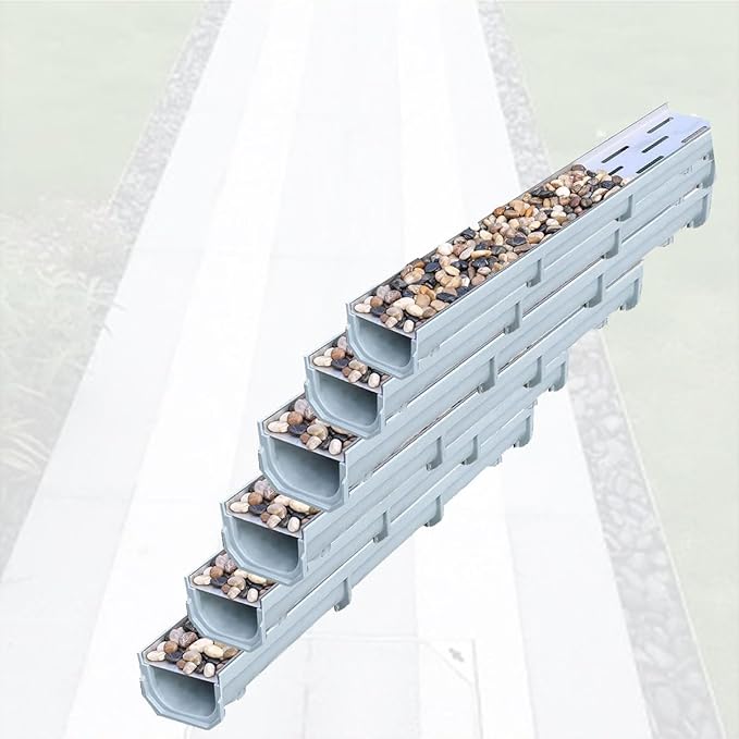 Hidden Resin Channel Drain Pipe, 4 6 8 10 12 in Width Stainless Steel ...