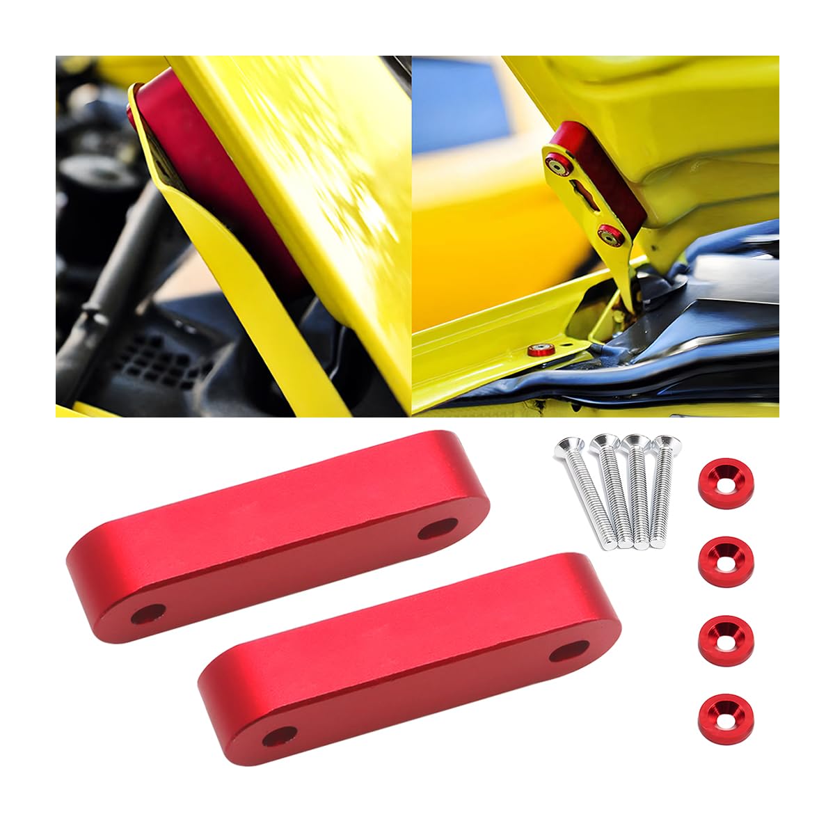 Amazon.com: zipelo Car Hood Spacer Riser Kit, Aluminum Alloy Front Hood ...