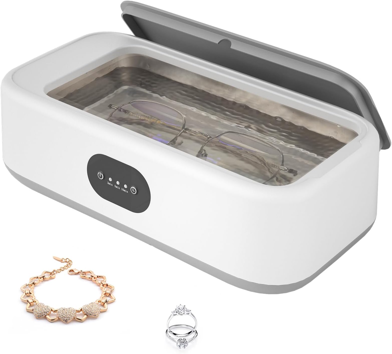 Glasses Jewelry Cleaner Ultrasonic Machine - Portable Professional ...