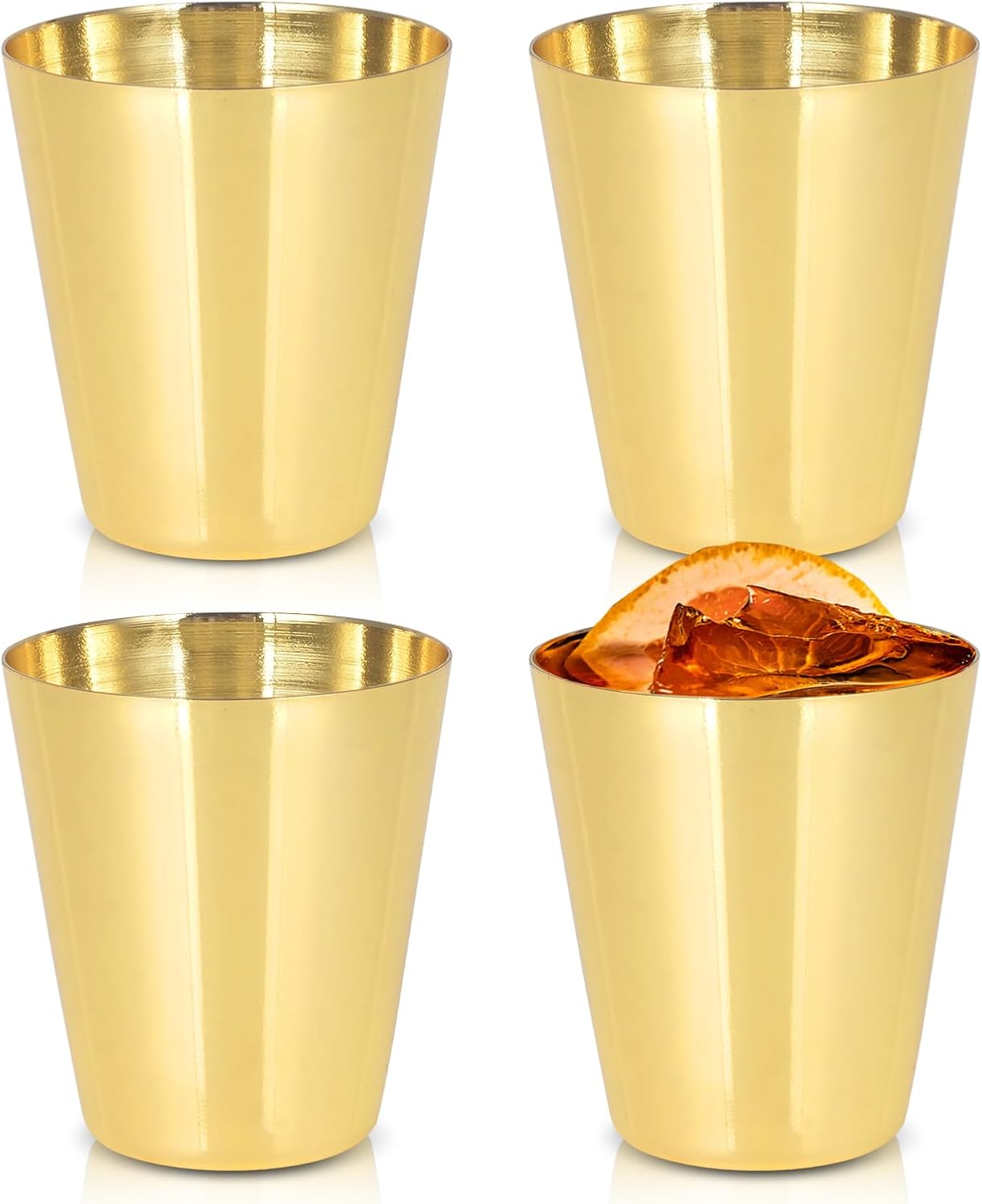 Amazon.com | WANGDEFA 4 Pieces Gold Shot Glasses Bulk 1 oz Stainless ...