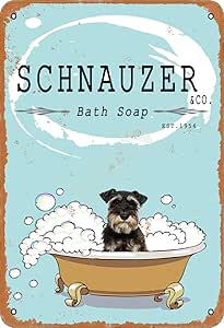 Amazon.com: Keely Schnauzer Bath Soap Metal Vintage Tin Sign Wall ...