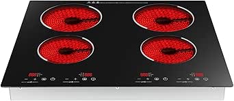 Amazon.com: 4 Burners Electric Cooktop, 110v 3000W Plug in Ceramic ...