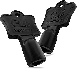 G4GADGET Pack of 2 Gas Meter Box Key Triangular Black Plastic Key Water ...