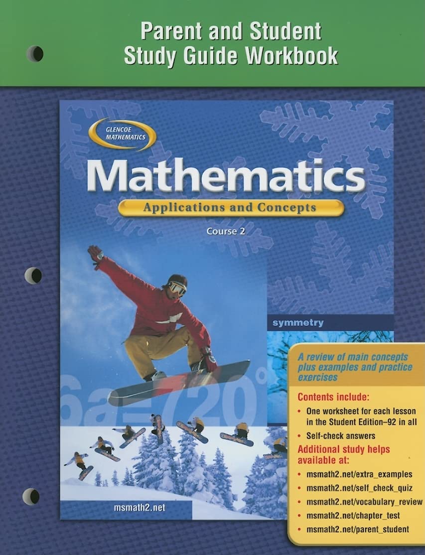 Amazon.com: Mathematics: Applications and Concepts, Course 2, Parent and Student Study Guide ...
