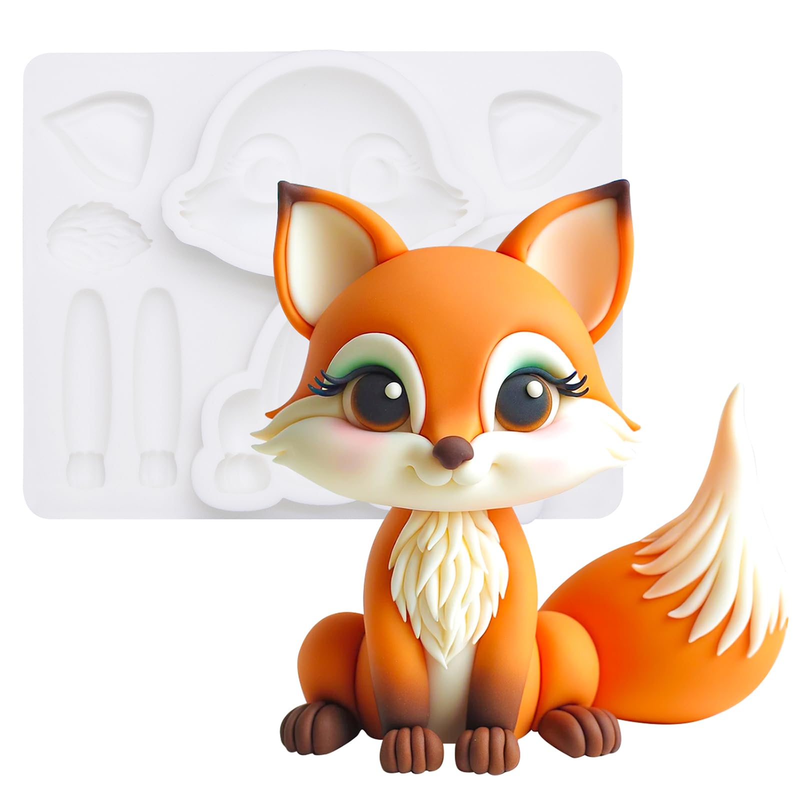 Amazon.com: Fondant Mold Fox Woodland Animal Cake Topper 3.1 Inches ...