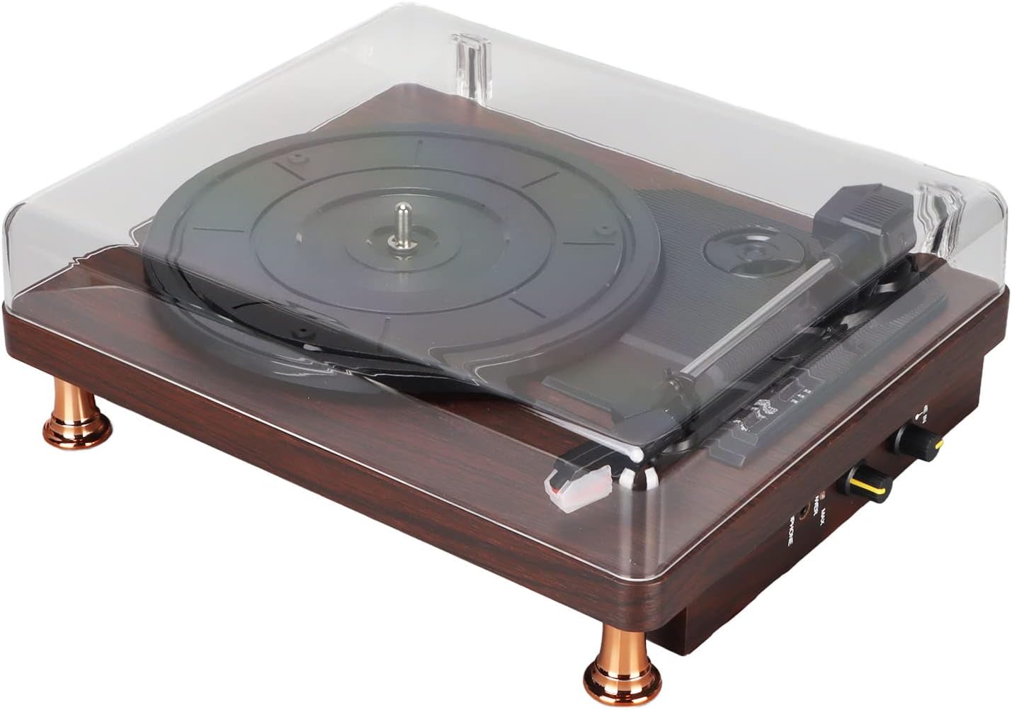 Leitor de discos de vinil, toca-discos de 3 velocidades com capa contra ...