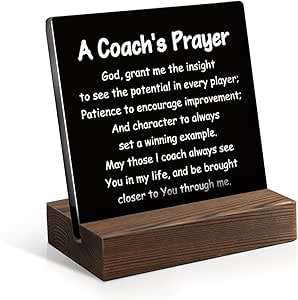 Amazon.com: Juoqg A Coach's Prayer Acrylic Sign with Wooden Stand ...