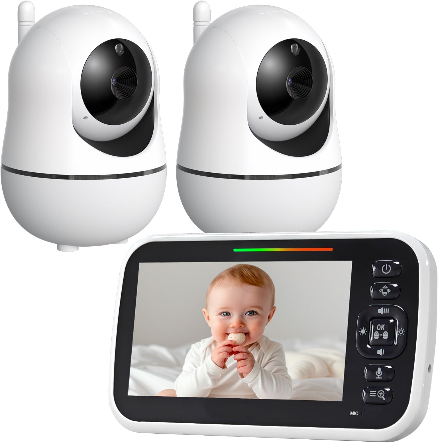 Amazon.com: iFamily Split Screen Baby Monitor, Large Display Video Baby ...