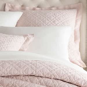 Amazon.com: Pine Cone Hill Washed Linen Soft Pink Quilted Pillow Sham ...