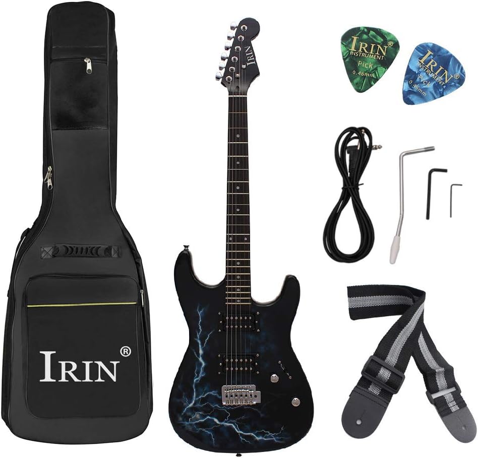 Amazon.com: Electric Guitar, Lightning Pattern Electric Guitar, Solid ...