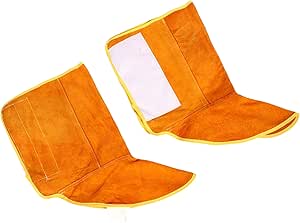 TOBBOMEY Ergonomic Design Welding Foot Protector 40cm Leather Booties ...