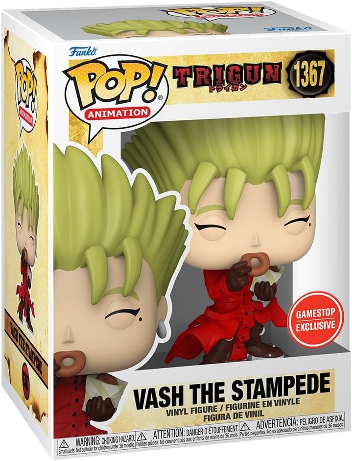 Amazon.com: Funko Pop Animation: Trigun - VASH The Stampede w/Donuts Figure (Gamestop Exclusive ...