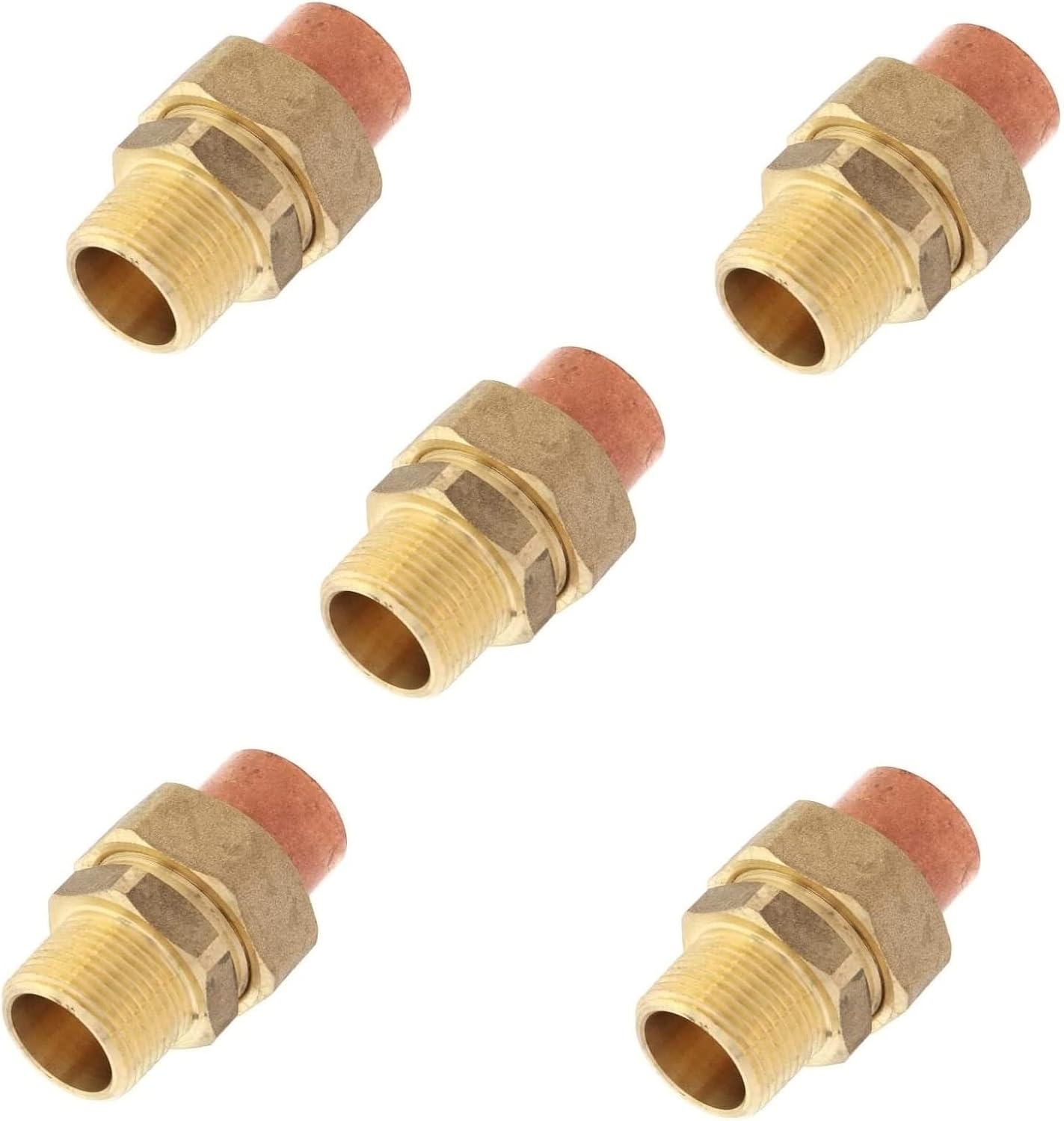 Amazon.com: EZ-FLUID Plumbing 1/2" C x MIP LF Brass Pipe Union ...