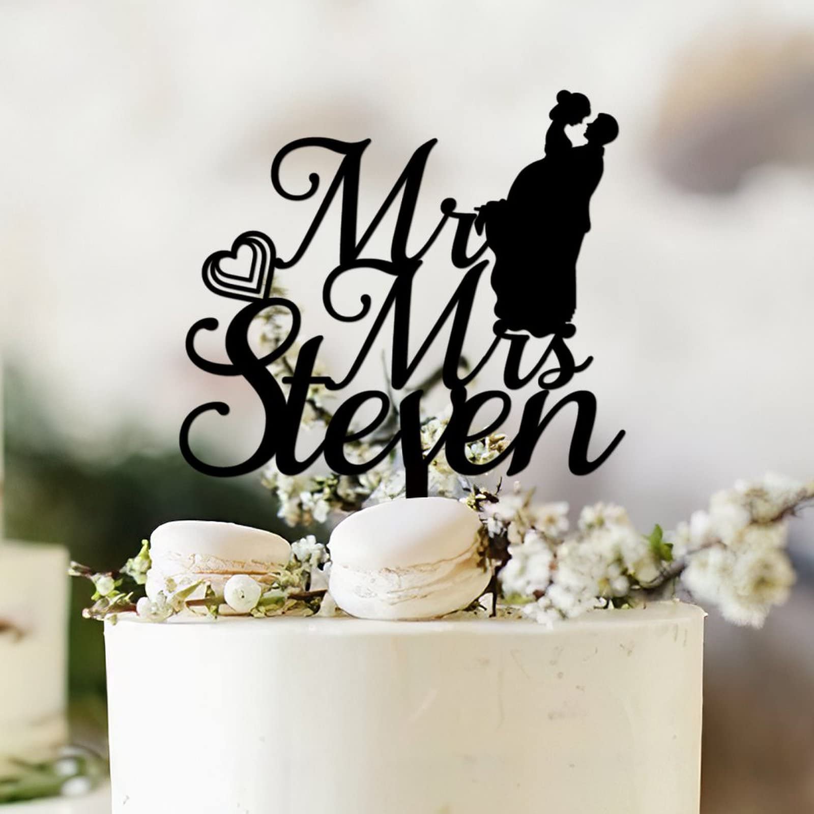 Vintage Monogram Wedding Cake Toppers