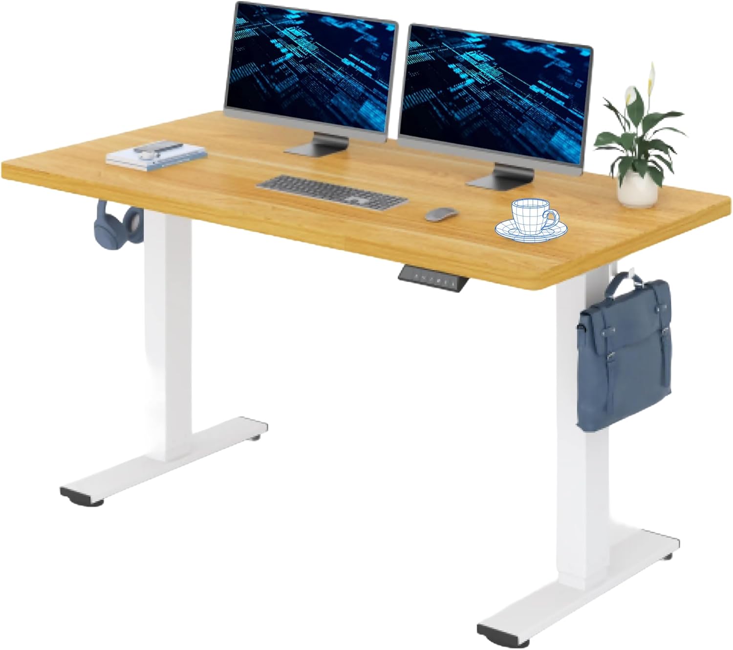 FLEXISPOT 160x80cm Electric Standing Desk Height Adjustable Desk ONE ...