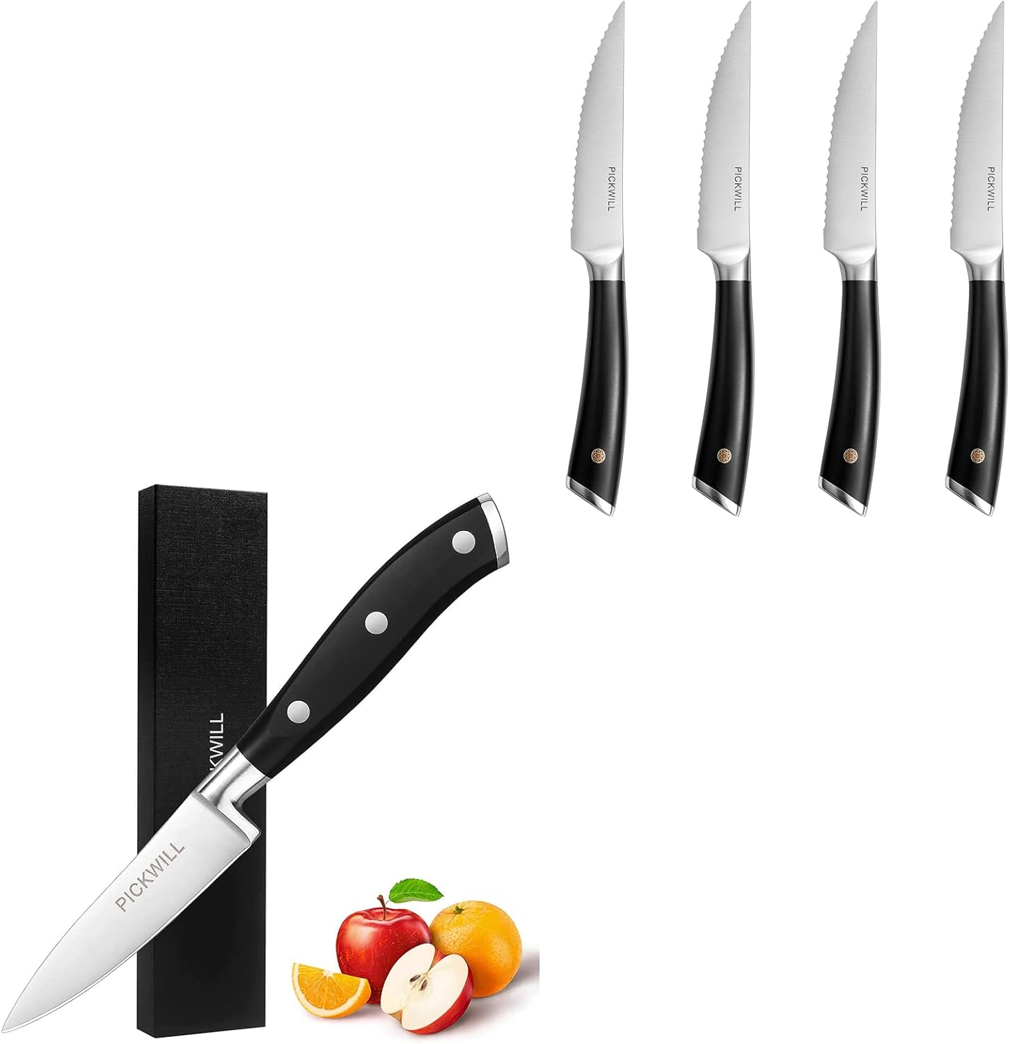 Amazon.com: PICKWILL Paring Knife 3.5 Inch & Steak Knife Set ABS handle ...