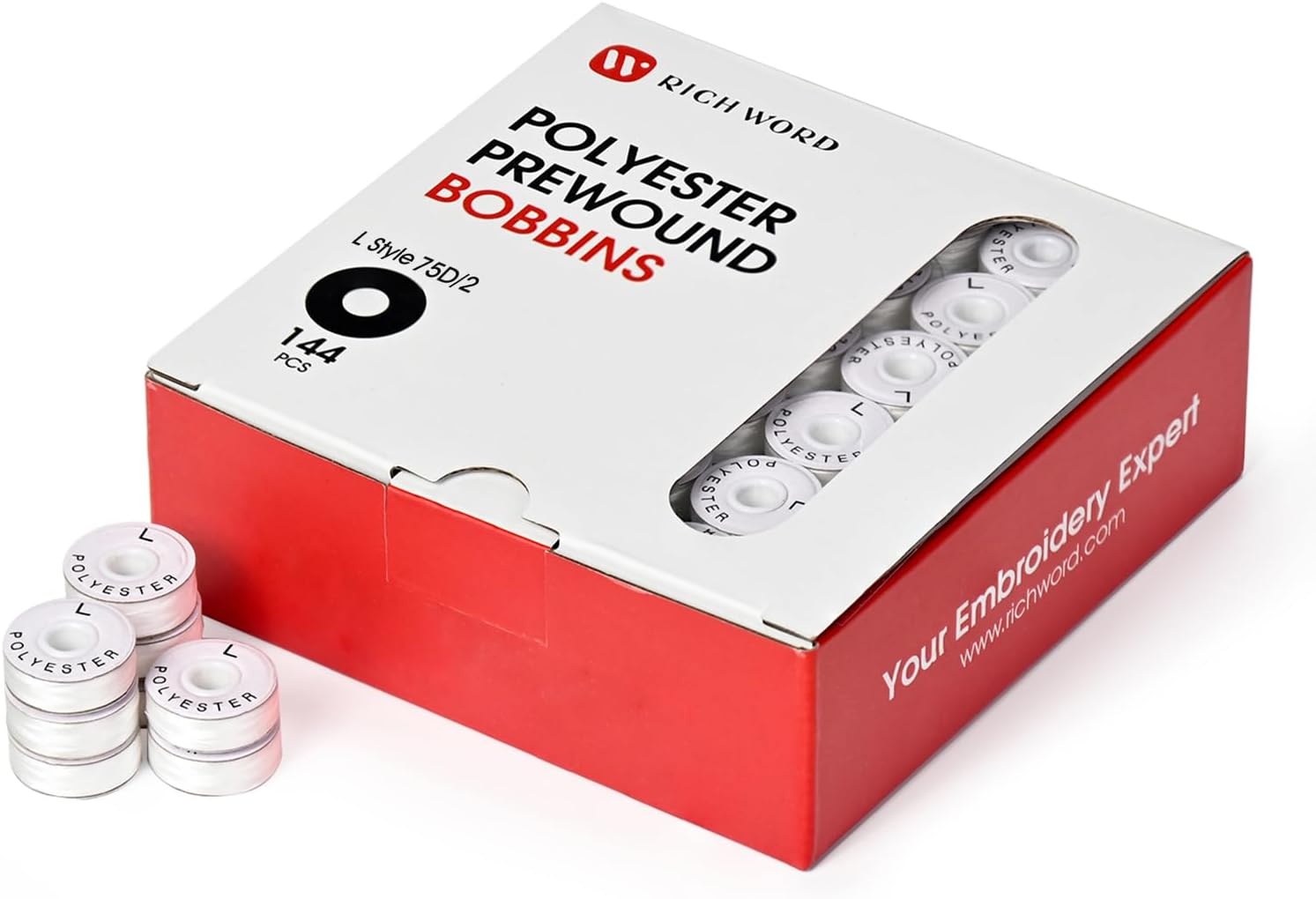 Amazon.com: Richword Prewound Bobbins, White Cardboard Sided 144pcs ...