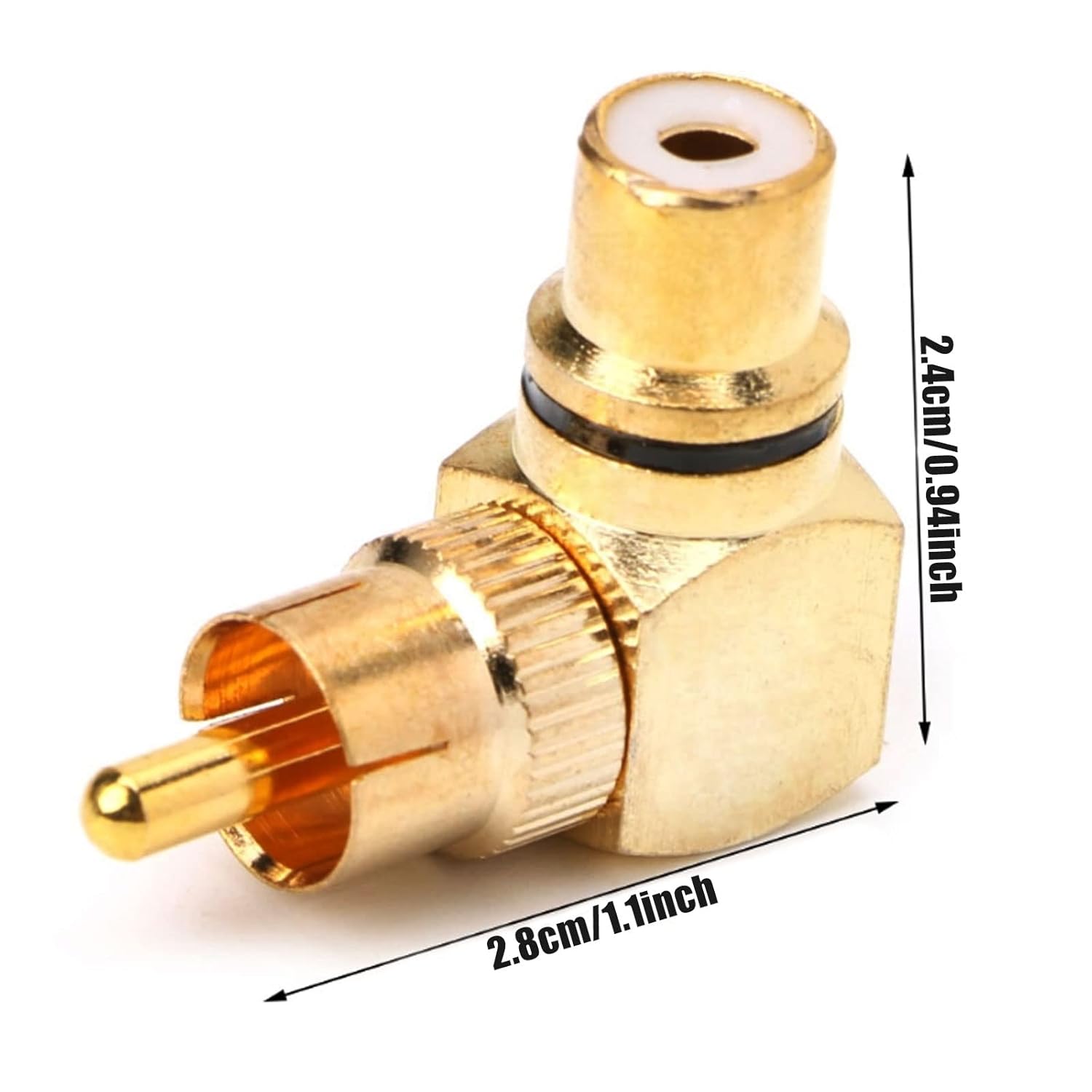 Right Angle Rca Adapter Aerial Coaxial Adaptor F Angle Adapter Gold ...