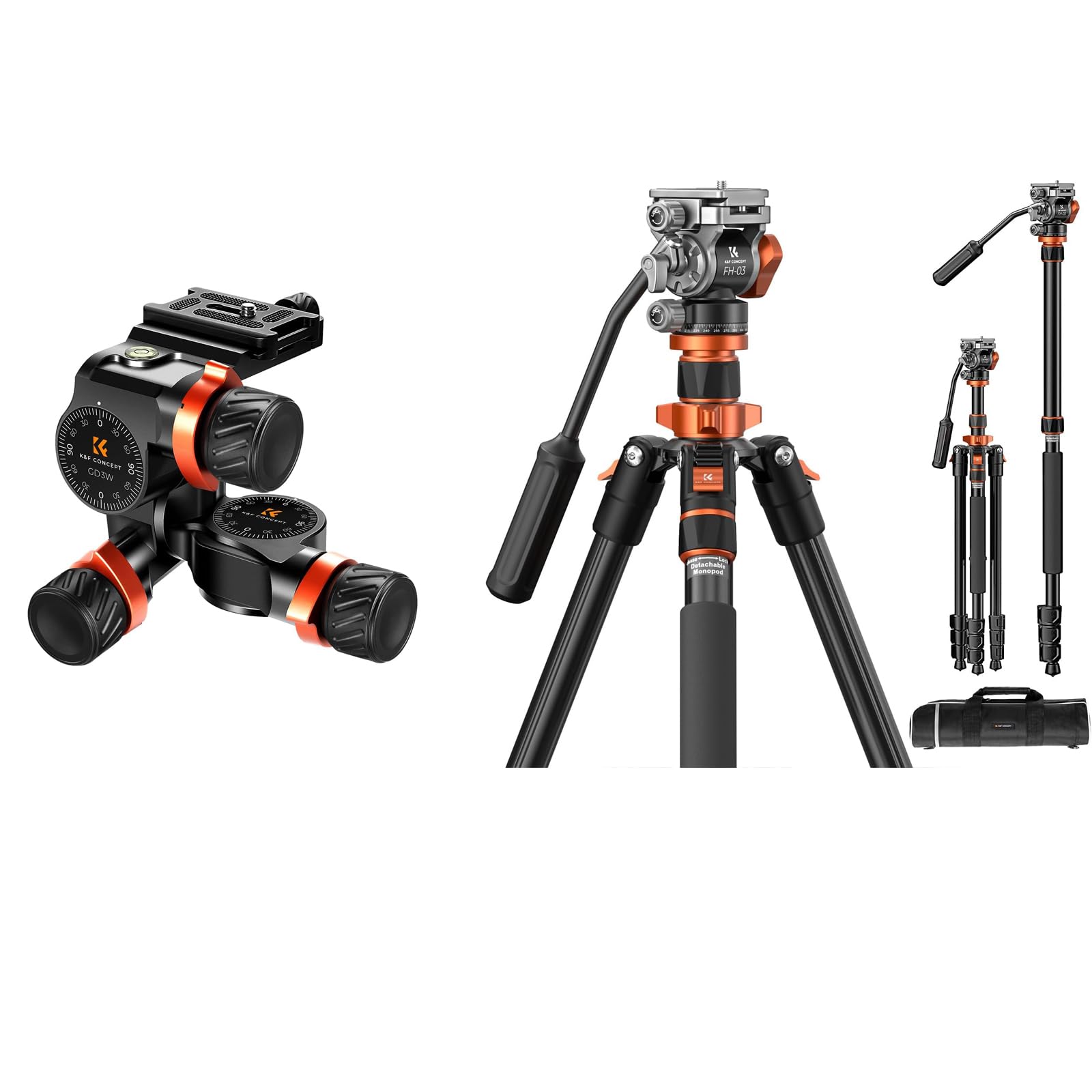 Amazon.com : K&F Concept 83 inch/211cm Camera Video Tripod for DSLR & 3 ...