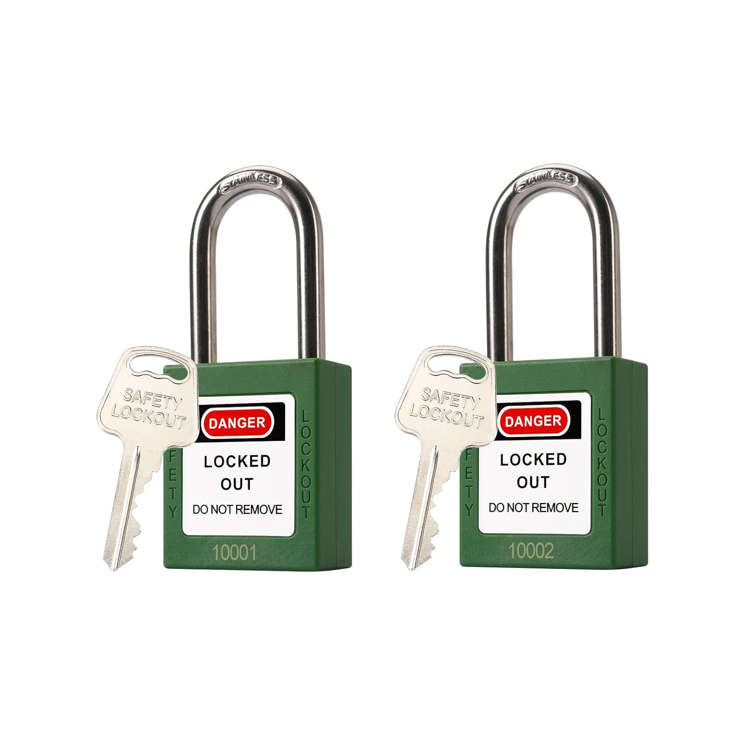 TAEGIQI 2 Green Lockout Tagout Locks with Brass Core,Keyed Different ...