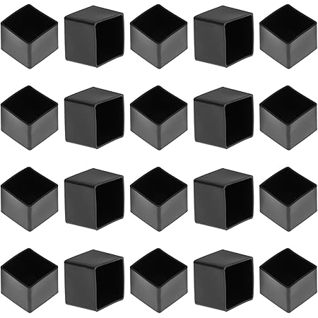 Bonsicoky 10Pcs Square Rubber Furniture Leg Caps, 1Inch Vinyl Flexible ...