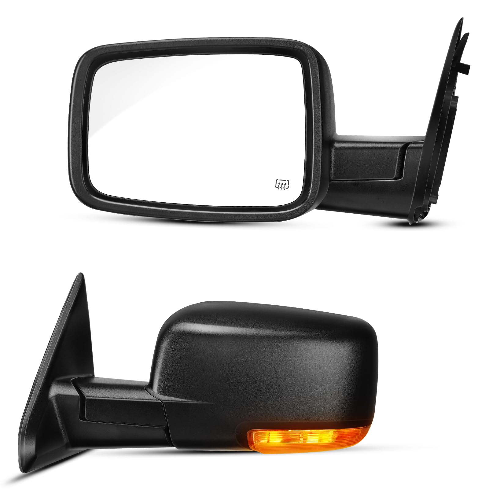 Snapklik.com : KAX Tow Mirrors Power Heated Clear Lens Compatible 2011 ...