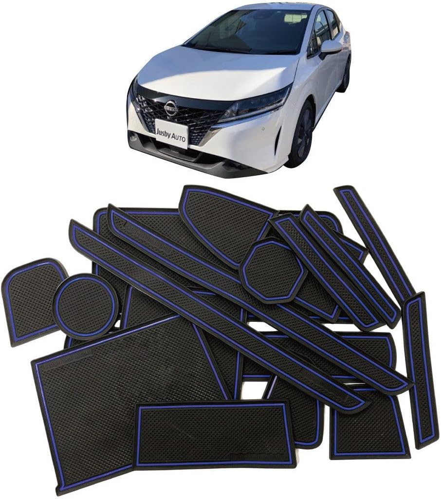 Amazon | 日産 新型ノート & ノートオーラ e-Power (NOTE E13型) 専用 インテリアラバーマットVer2 (ディープブルー) ラバーマット ドアマット ドアポケット ...