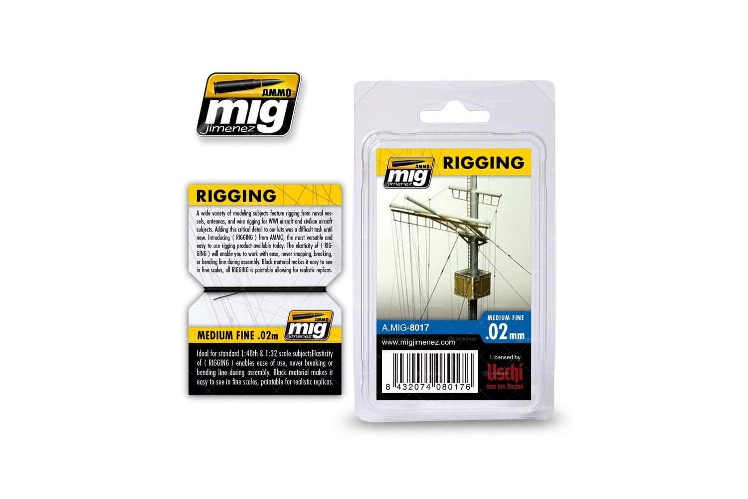 Amazon.com: Ammo MIG-8017 Rigging-Medium Fine 0,02 Mm, Multicolour ...
