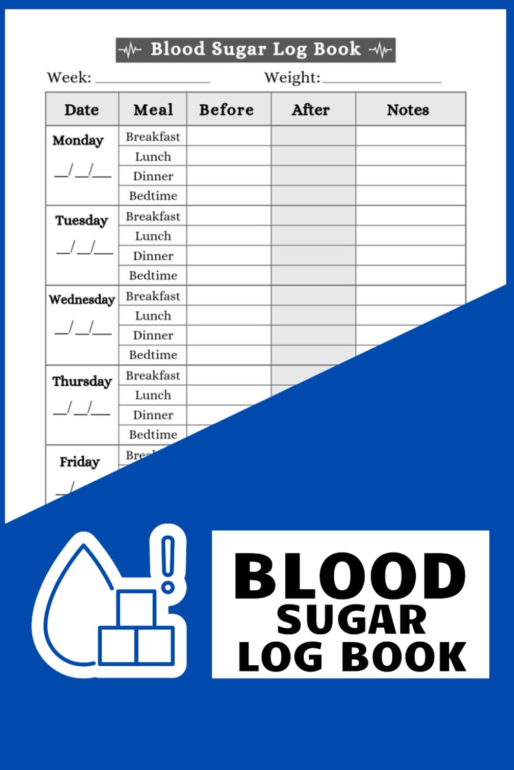 Blood Sugar Log Book: For Daily Tracking | Glucose Diary for Diabetics ...