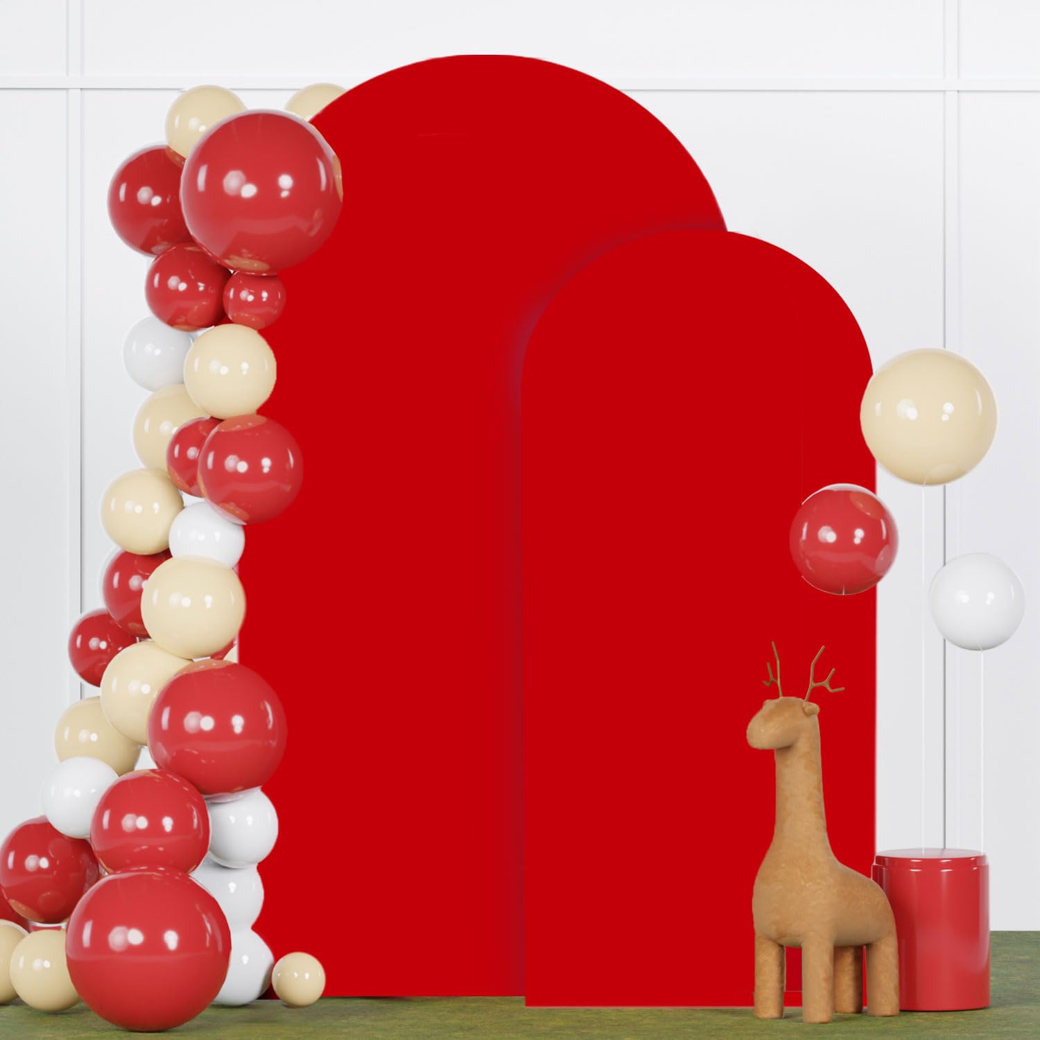 Snapklik.com : Wedding Arch Covers Set Of 2 Red Arch Cover 6FT 7.2FT ...