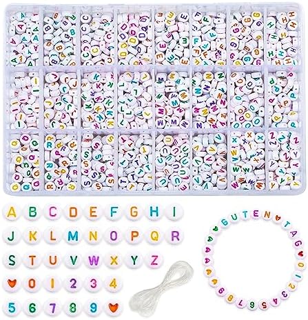 2590 Stück Buchstaben Perlen Set, Buchstabenperlen A bis Z, Perlen ...