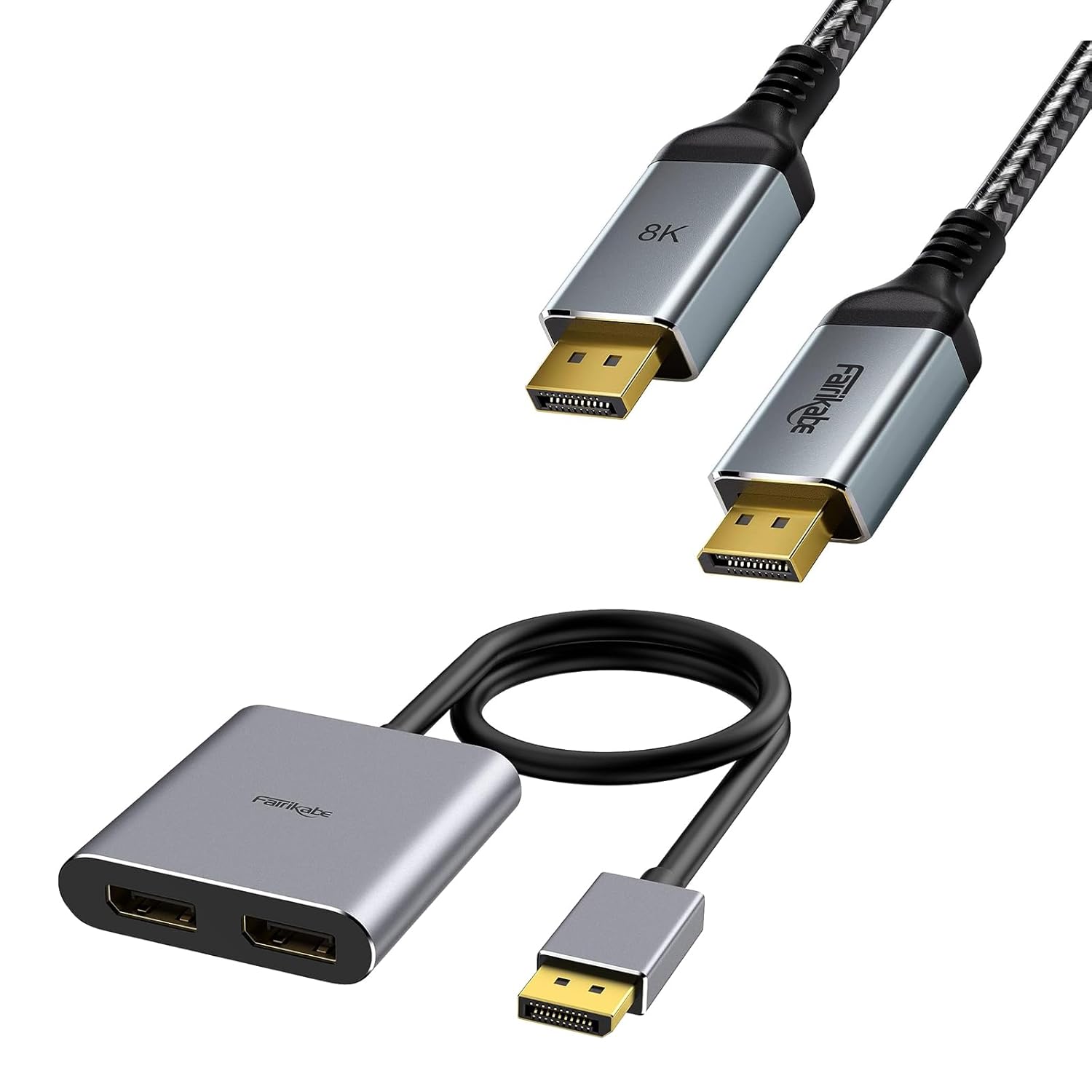 Amazon.com: fairikabe DisplayPort to Dual DisplayPort Splitter 4K60Hz ...