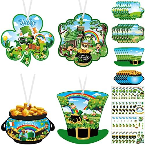 Amazon.com: Skyygemm 36 Pcs St Patrick's Day Suncatchers Paper Craft ...