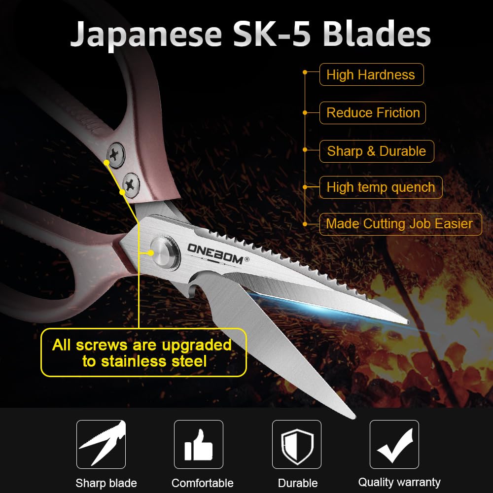 Snapklik.com : 2 Pack ONEBOM Kitchen Shears,Kitchen Scissors Heavy Duty ...