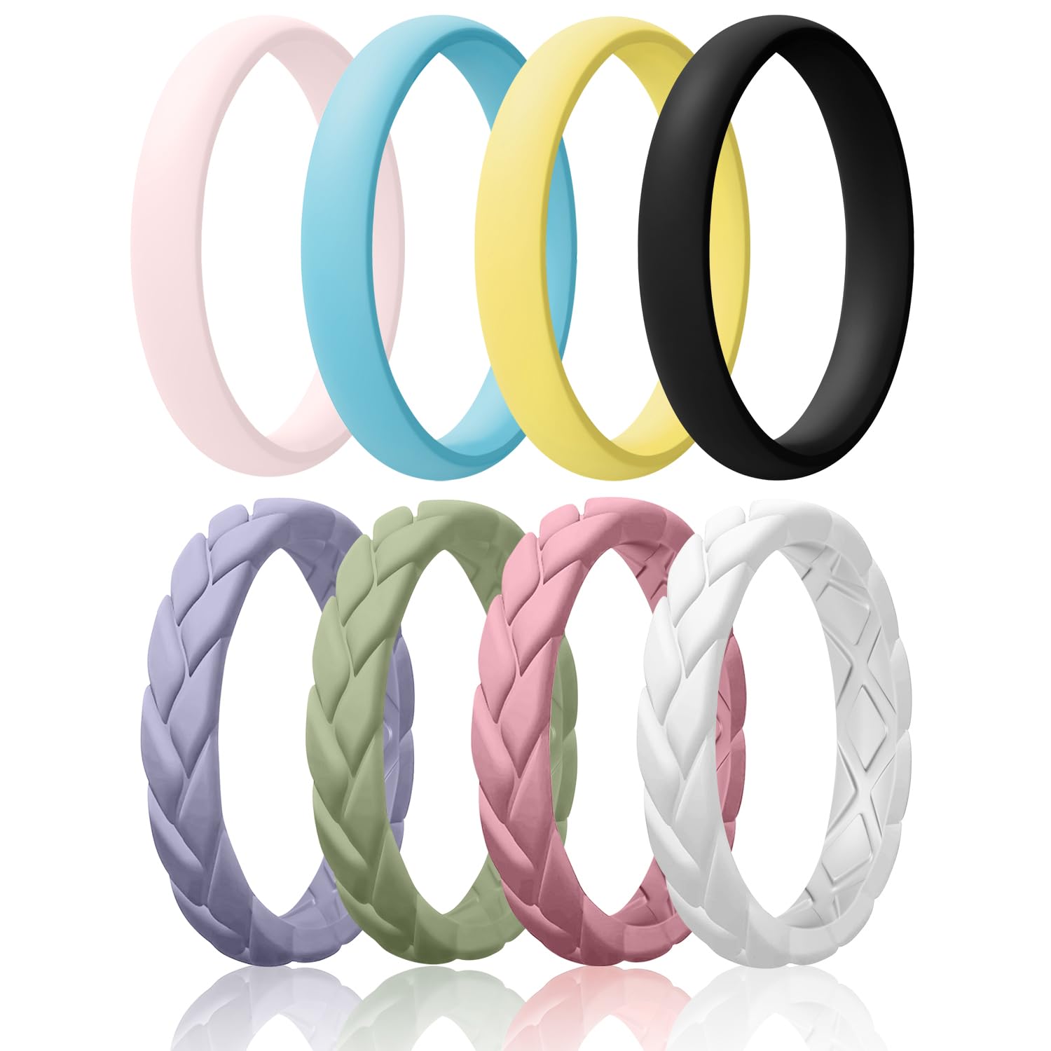 Snapklik.com : Silicone Ring Women Thin Womens Stackable Rings Silicone ...