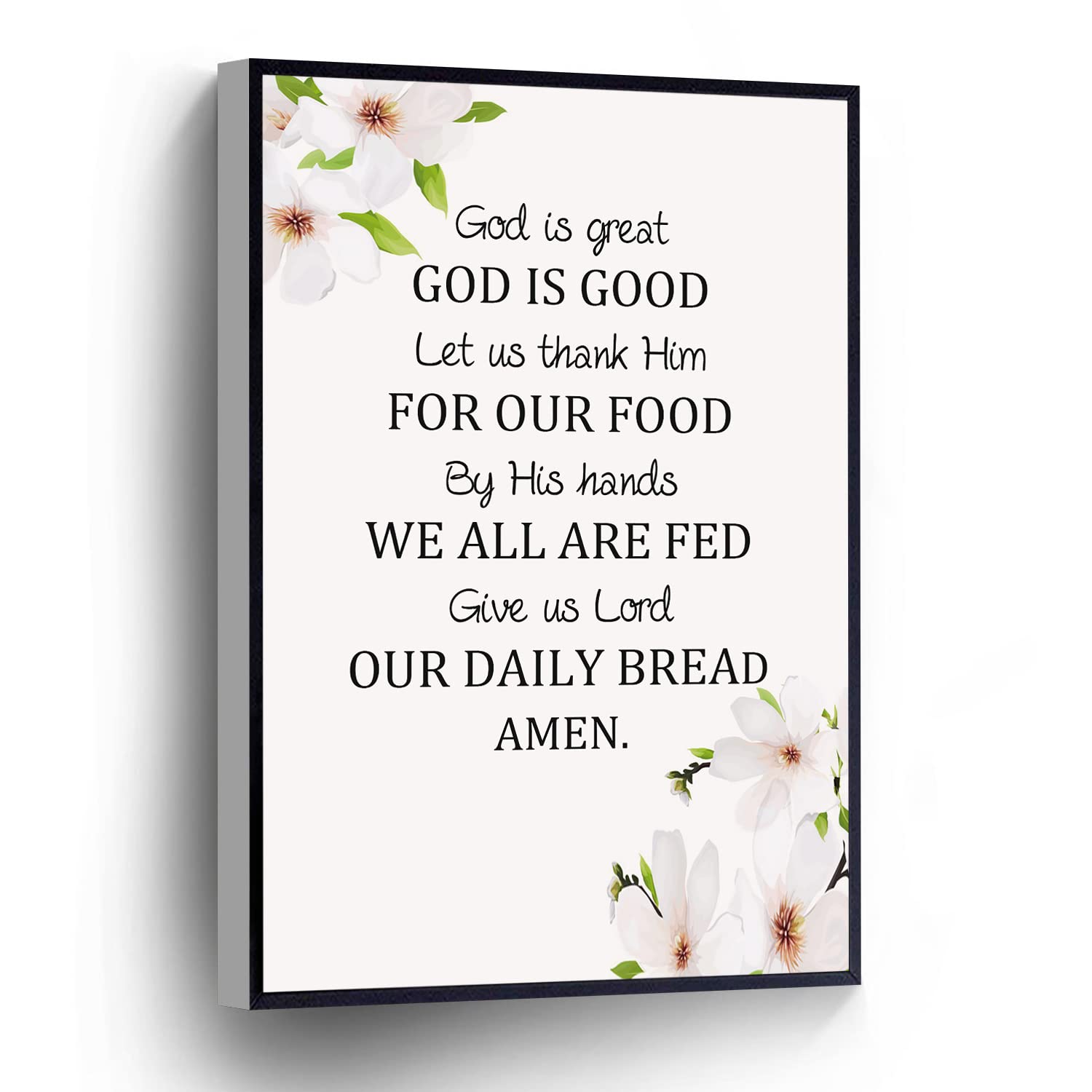 Amazon.com: White Magnolia Canvas Wall Art Dinner Table Prayer Poster ...